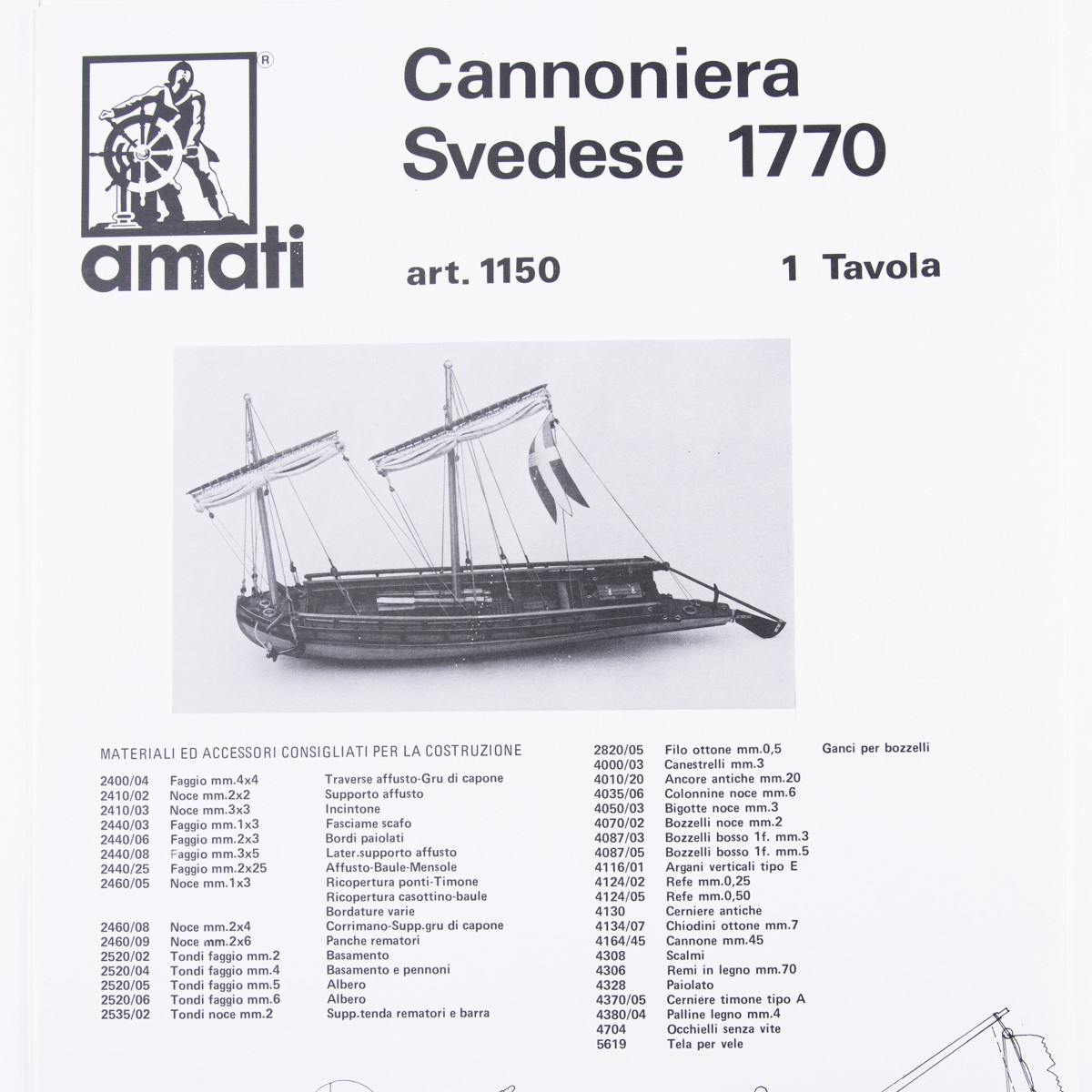 Amati Model - Plan Cannonière Suedoise - Plans de construction