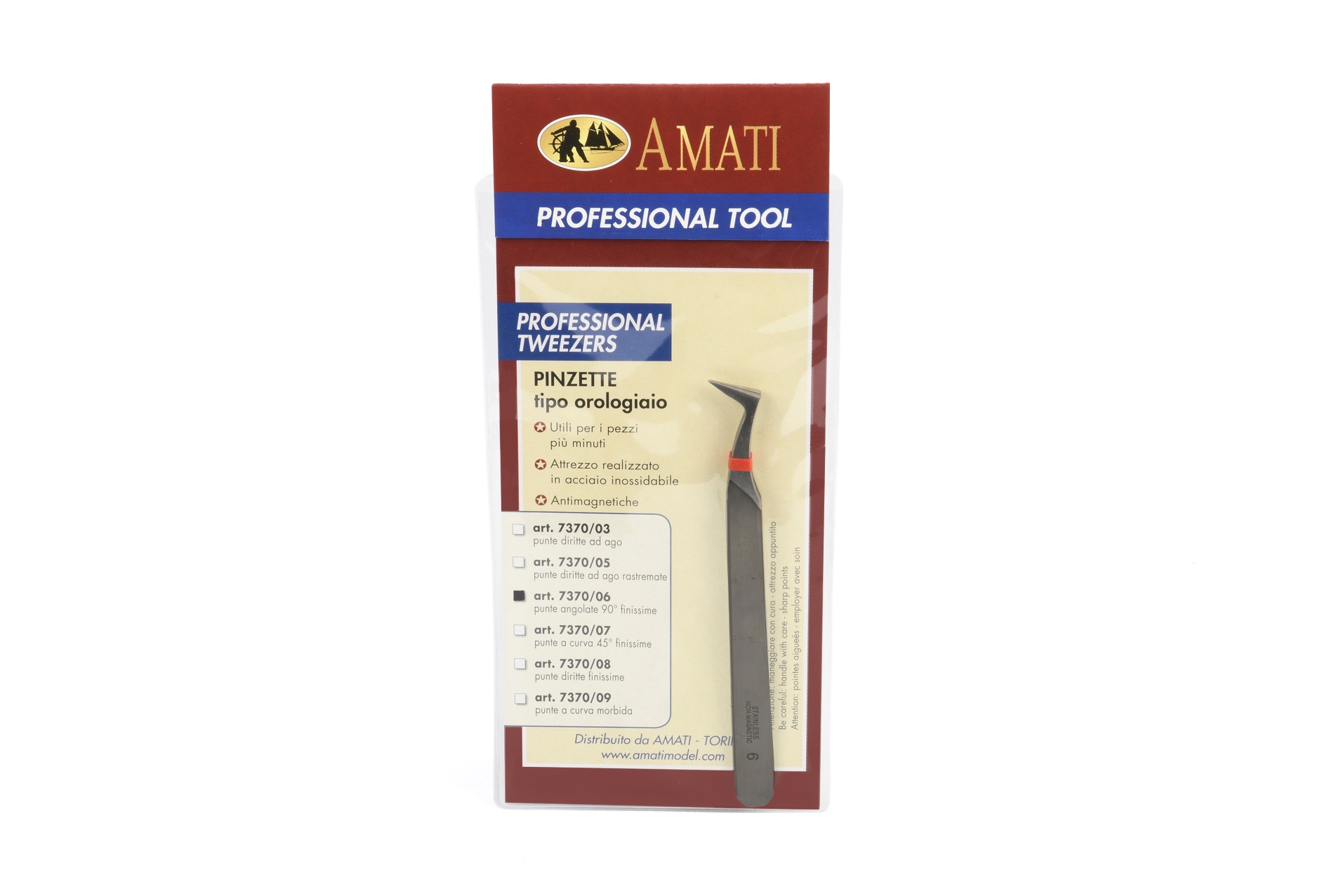 Amati Model - Tweezers 90°angled point - Tools for modeling