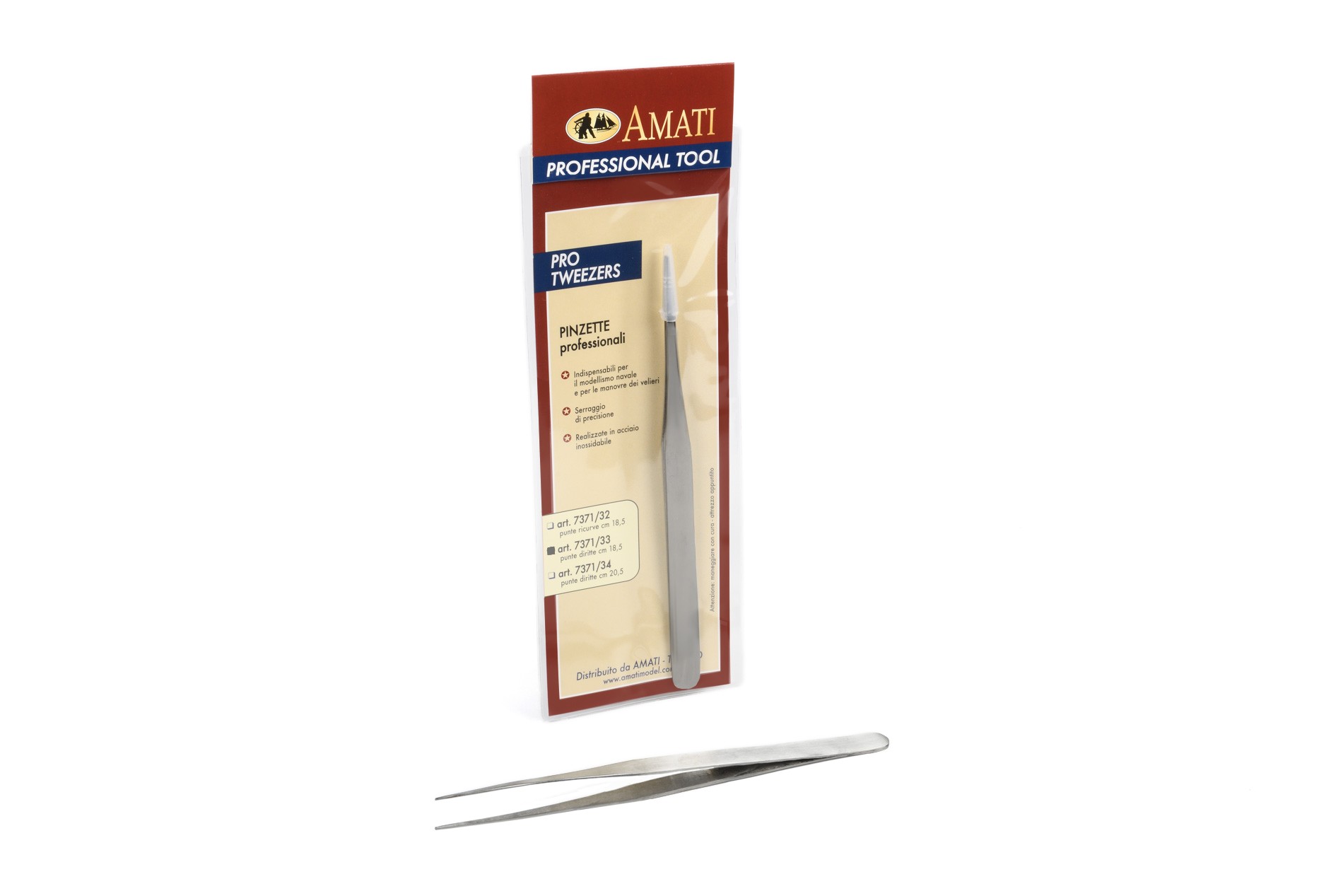 Amati Model - Pro tweezers straight nose - Tools for modeling