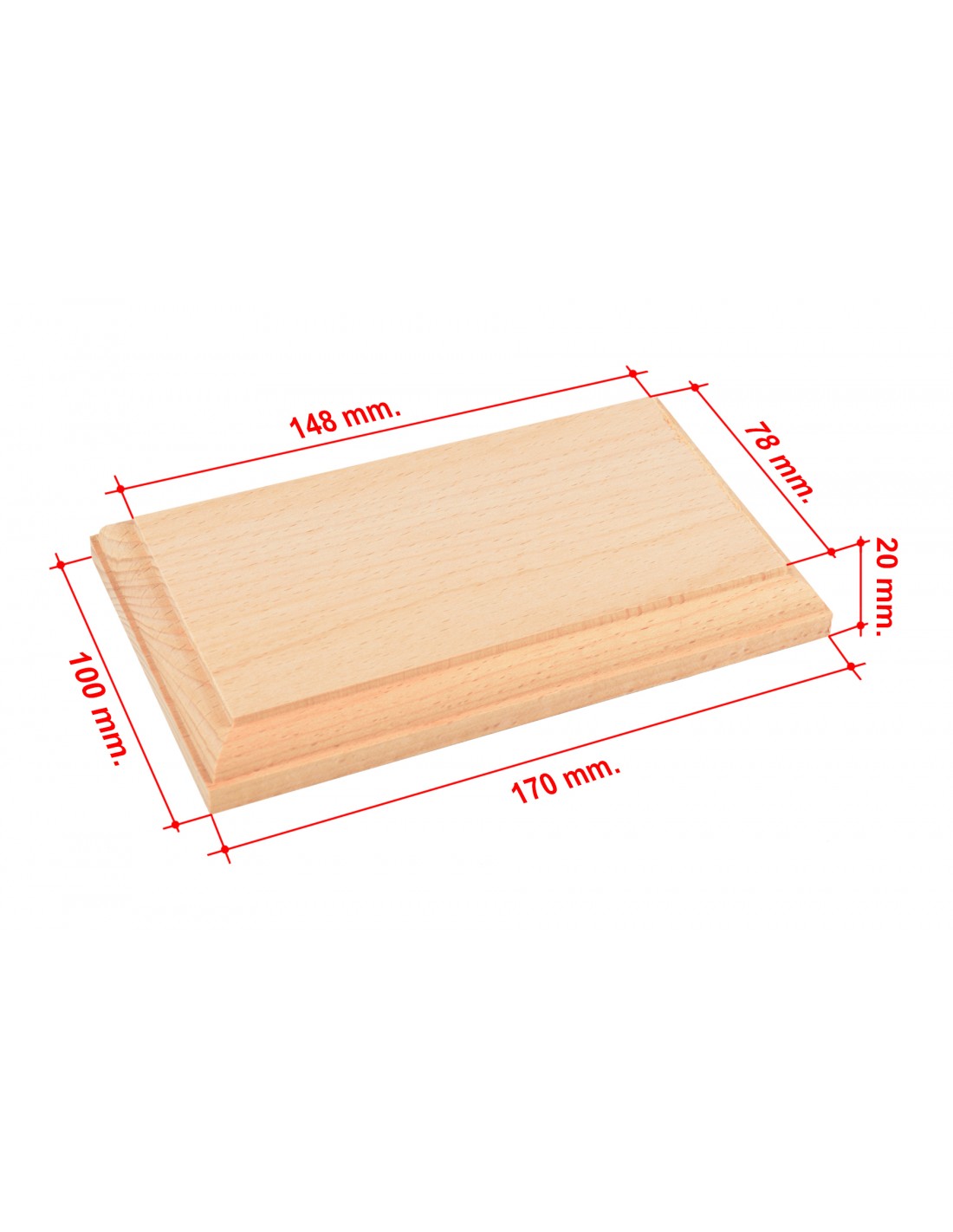 Amati Model - Base de madera natural mm.170x100 - Bases en madera fina