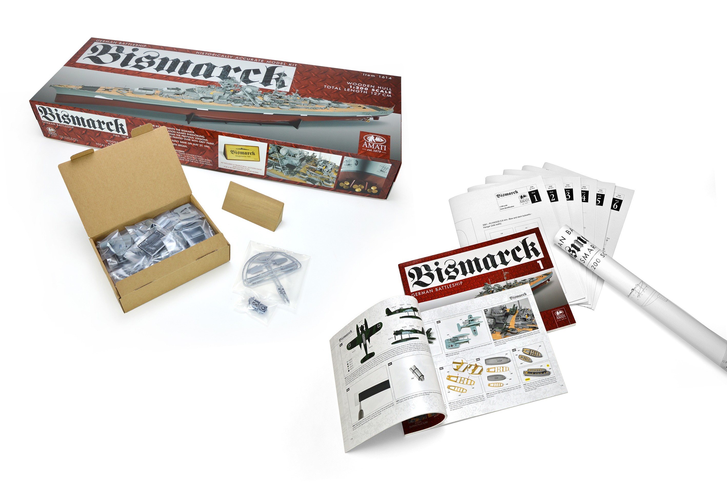 Bismarck Battleship Wooden Model Kit (1:200) - Amati Model